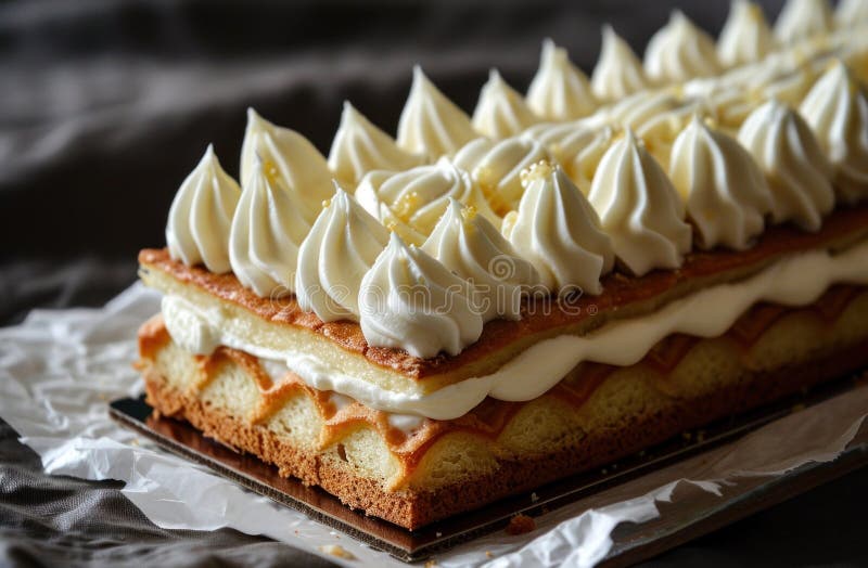 Vanilla Cream Choux Pastry Cake for Sale Stock Photo - Image of ...