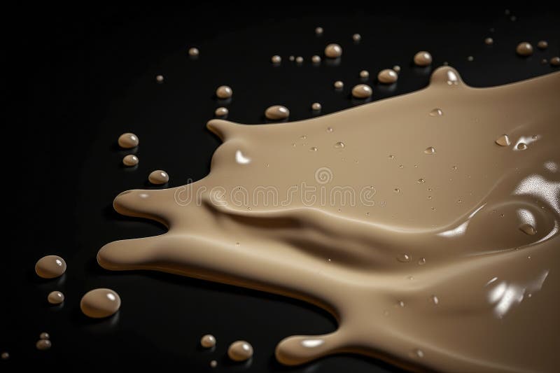 Vanilla Cream Drops on Black Background. Generative AI Stock ...