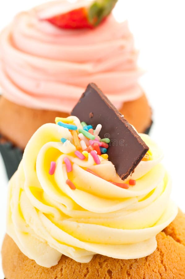 Vanilla Cupcake Topping Vertical Close Up Stock Photo - Image of ...