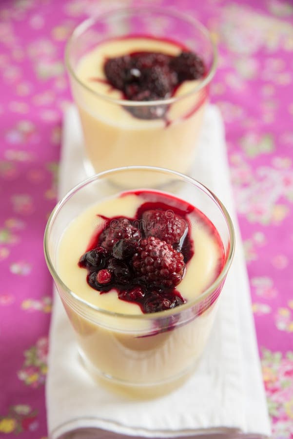 Vanilla Custard Pudding stock image. Image of napkin - 56525059