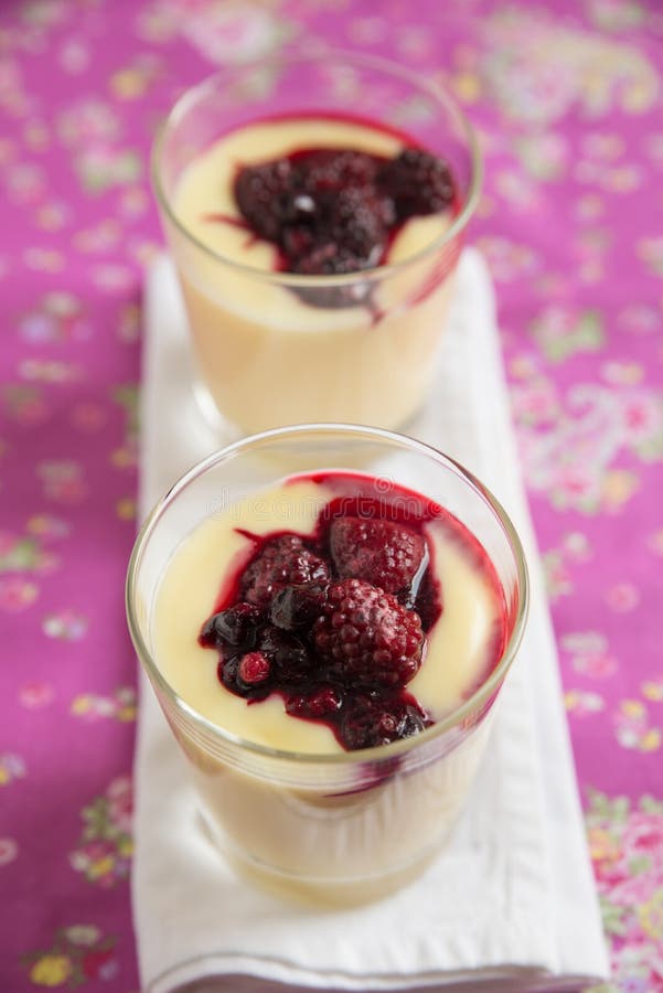Vanilla Custard Pudding stock photo. Image of fresh, custard - 56525060