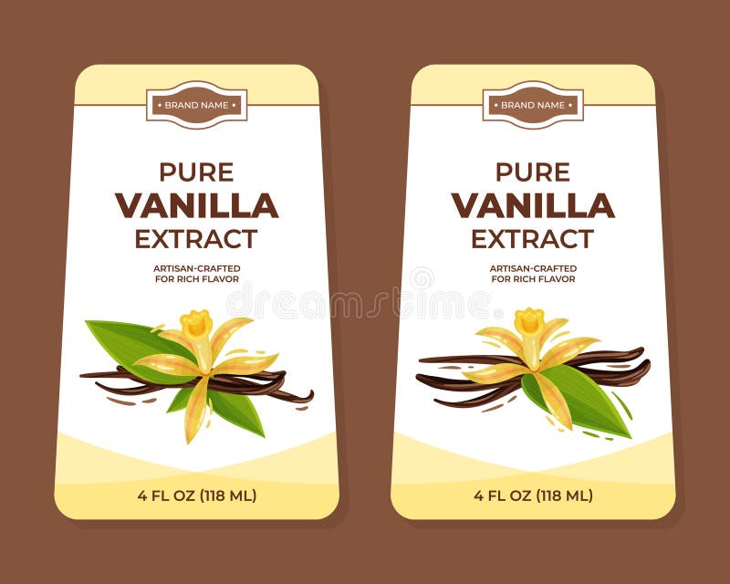 Vanilla Extract Label and Sticker Design Vector Template Stock Vector ...