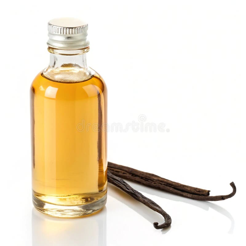Vanilla Extract Liquid Isolated on White Background Stock Illustration ...