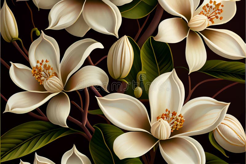 Vanilla Flower for Background Stock Illustration - Illustration of ...