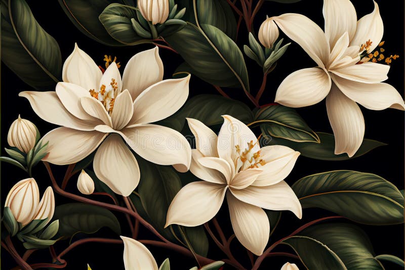 Vanilla Flower for Background Stock Illustration - Illustration of ...