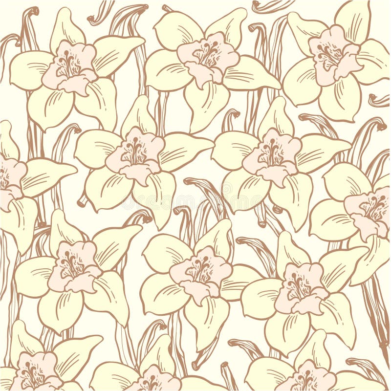 Vanilla flower pattern stock vector. Illustration of herb - 107505976