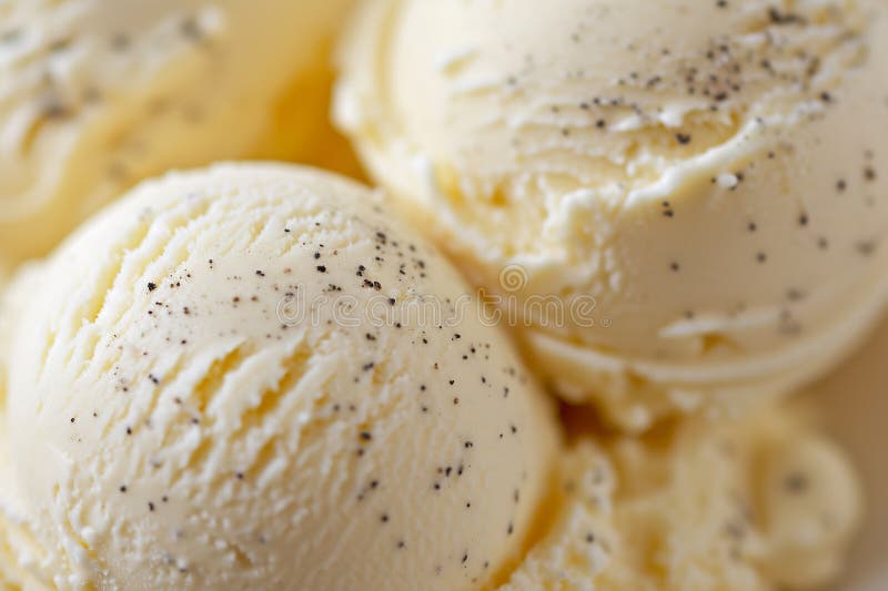 Vanilla Gelato Scoops with Creamy Texture Close Up Stock Photo - Image ...