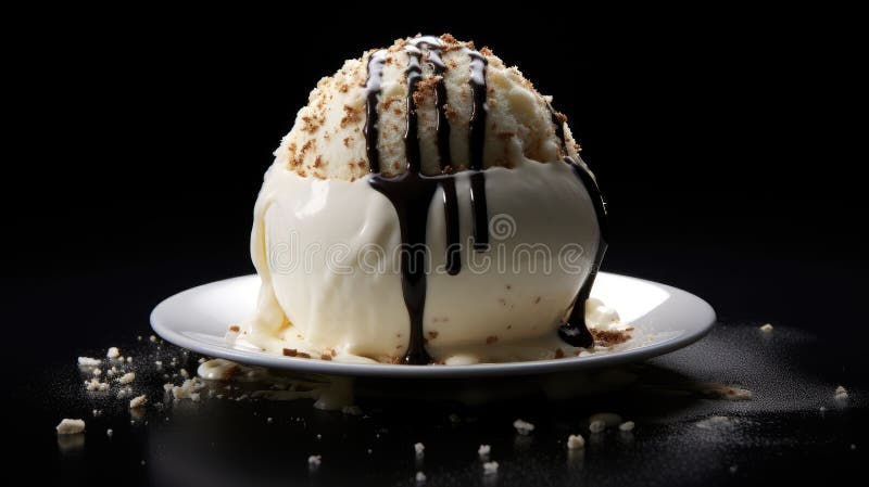 Vanilla Ice Cream Ball, a Simple yet Classic Frozen Delight, Ai ...