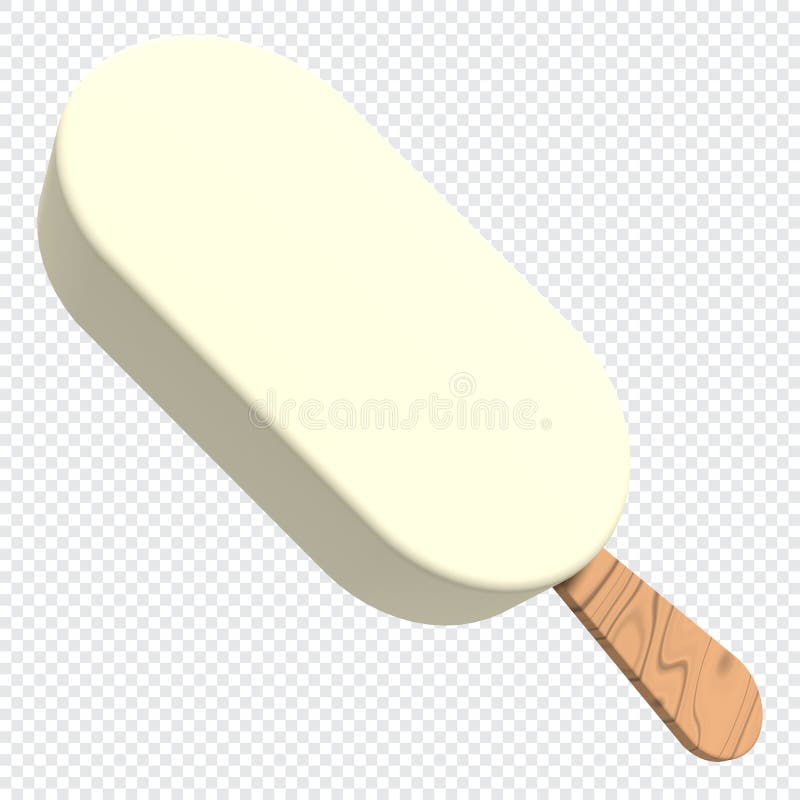 Vanilla Ice Cream Bar. Ice Cream Dessert with a Popsicle Stick. Vanilla ...