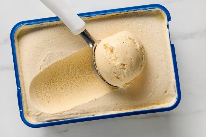 Vanilla ice cream stock image. Image of frozen, dessert - 264813507