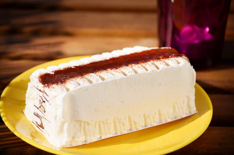Vanilla ice cream cake stock photo. Image of cream, portion - 39805118