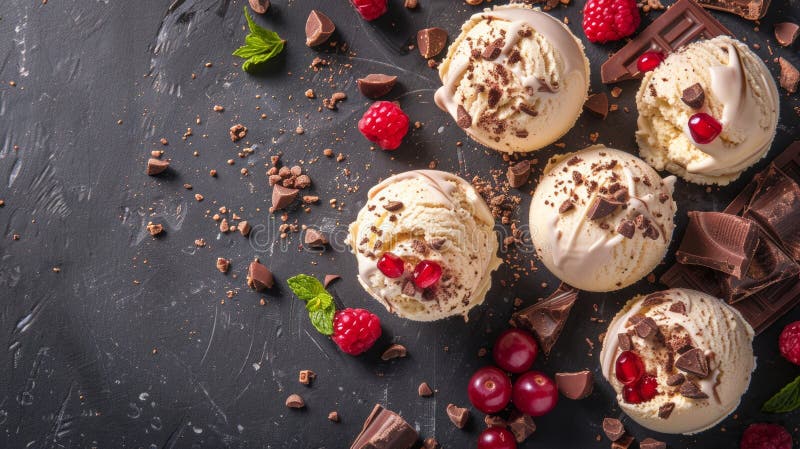 Vanilla Ice Cream with Chocolate and Berries Stock Photo - Image of ... Vanilla Ice Cream with Chocolate and Berries Stock Photo - Image of ...