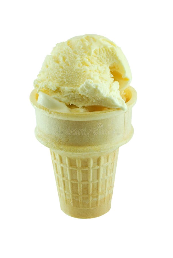 Vanilla Ice Cream Cone stock photo. Image of scoop, white - 7598300