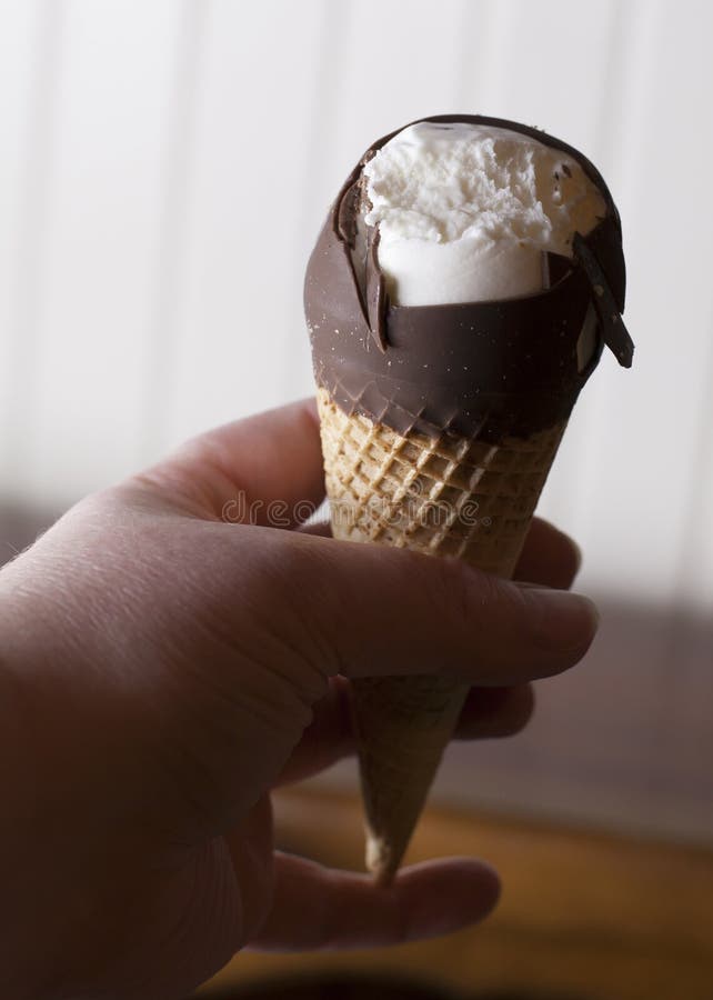 Vanilla Ice Cream Cone stock photo. Image of flavor, frozen - 98953650