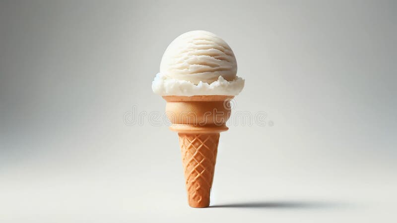 Vanilla Ice Cream Cone, Isolated on a Plain Background Stock ...