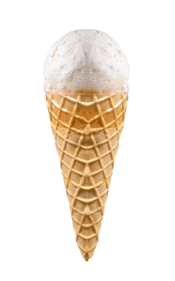 Vanilla Ice Cream with Cone Stock Photo - Image of sweet, flavor: 61790086