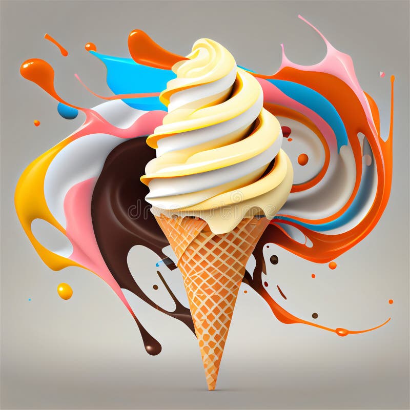Vanilla ice cream dessert stock illustration. Illustration of ...