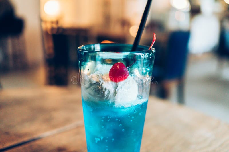 Blue soda drink stock photo. Image of lemon, alcohol - 216996242