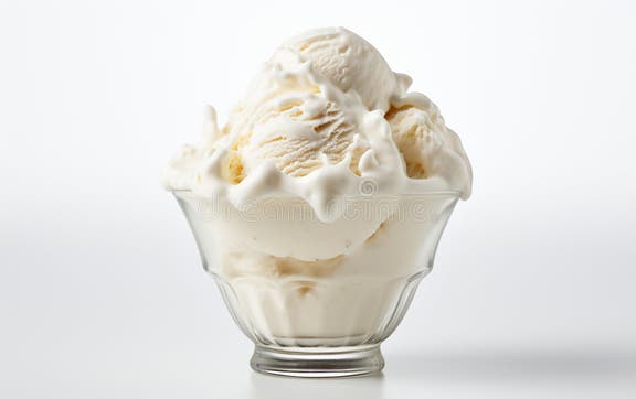 Vanilla Ice Cream White Background -Generative Ai Stock Illustration ...