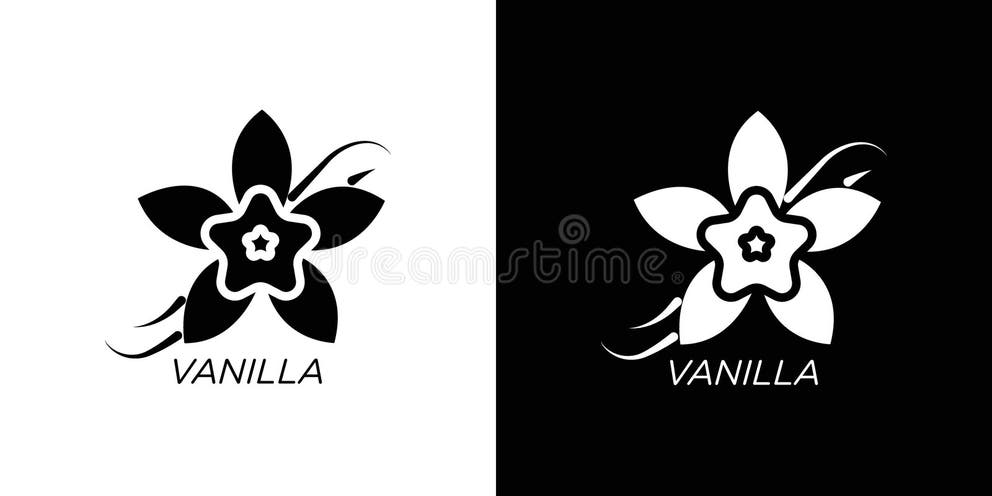 Vanilla Icon Flat Vector Set Outline Stock Vector - Illustration of ...