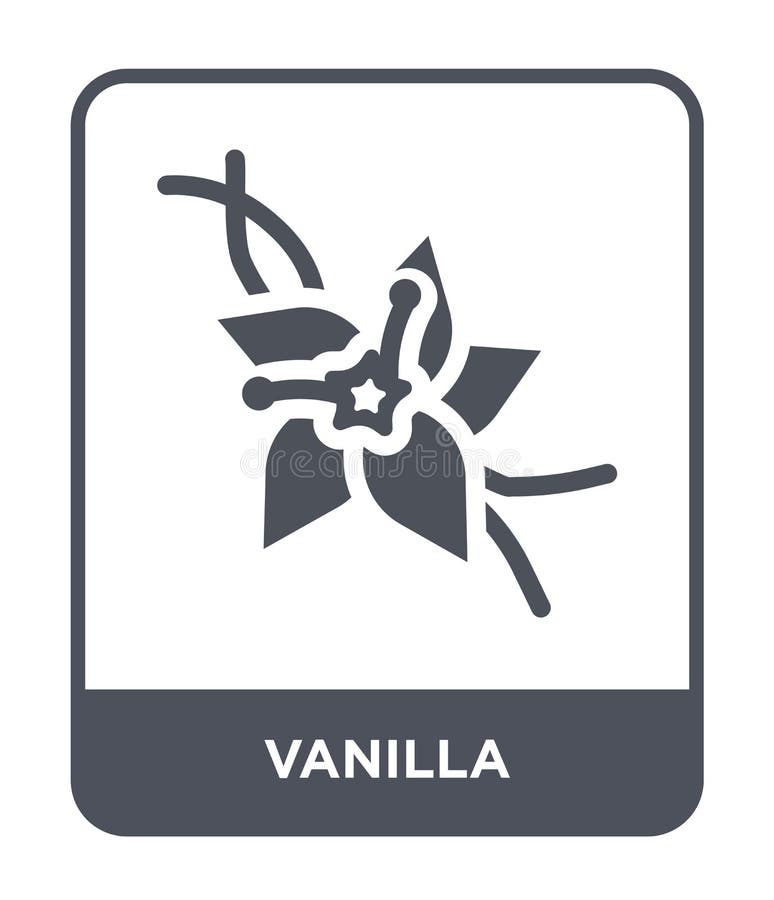Vanilla Icon in Monochrome Style Isolated on White Background. Herb an ...