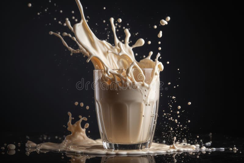 Vanilla Milk Splash. Generate Ai Stock Illustration - Illustration of ...