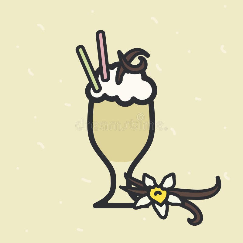Vanilla Milkshake Vector Illustration Stock Vector - Illustration of ...