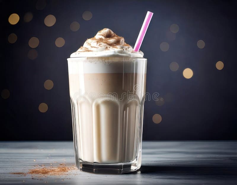 Vanilla Milkshake in a Transparent Glass Stock Illustration ...