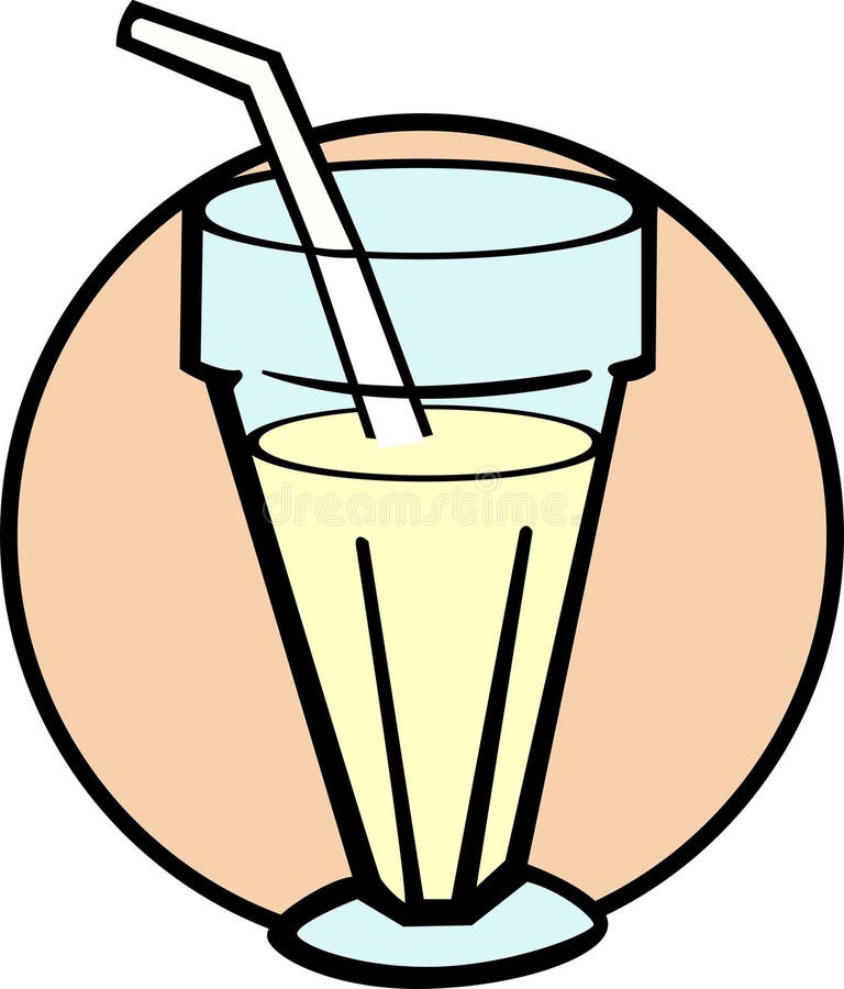 Vanilla Milkshake Vector Illustration Stock Vector - Illustration of ...