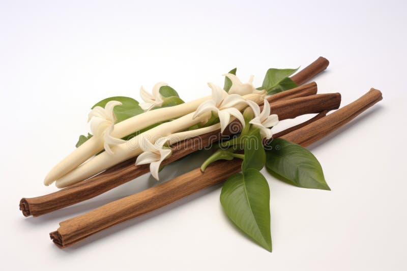 Vanilla Vanilla Plant and Vanilla Orchid Flowers Stock Illustration ...