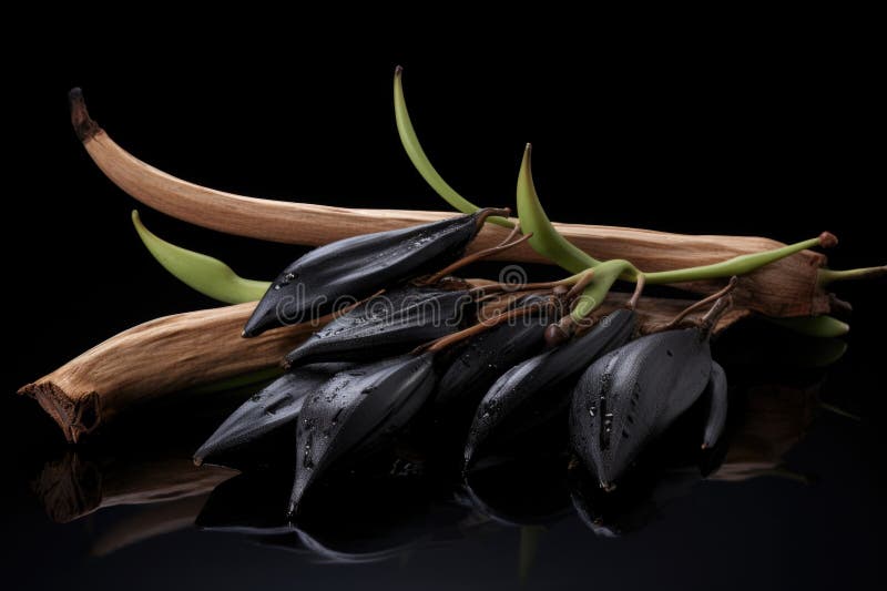 Vanilla Vanilla Plant and Vanilla Orchid Flowers Stock Illustration ...