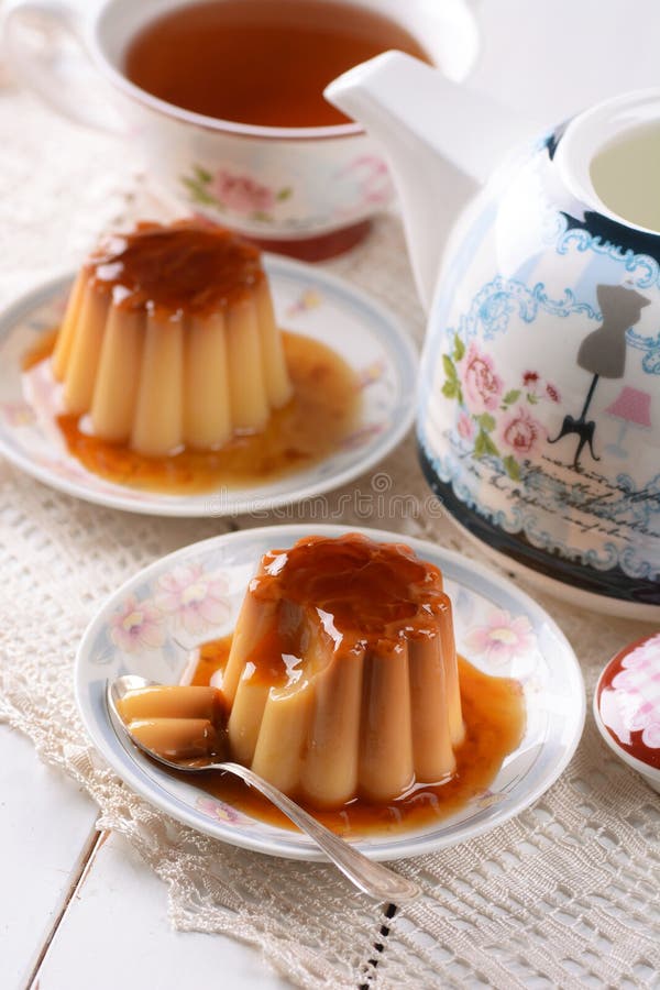 Vanilla Pudding for Breakfast Stock Photo - Image of delicious ...