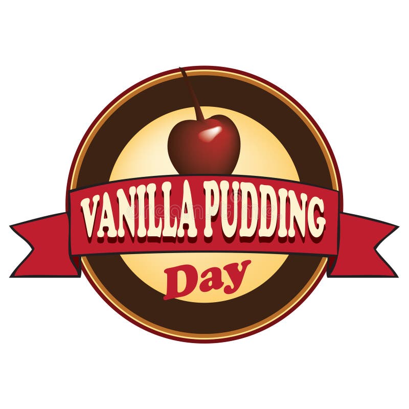 Vanilla Pudding Day Date Tag Stock Vector - Illustration of date, info ...