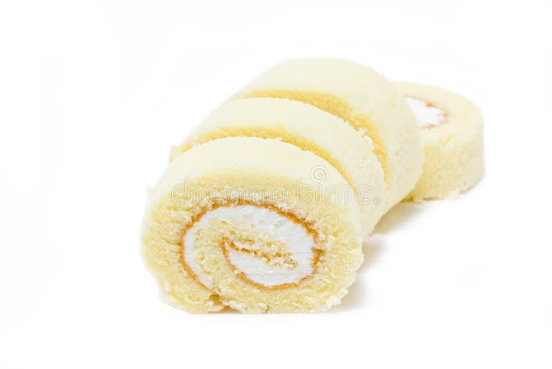 Vanilla Roll Cake. stock photo. Image of appetizing, homemade - 34545316