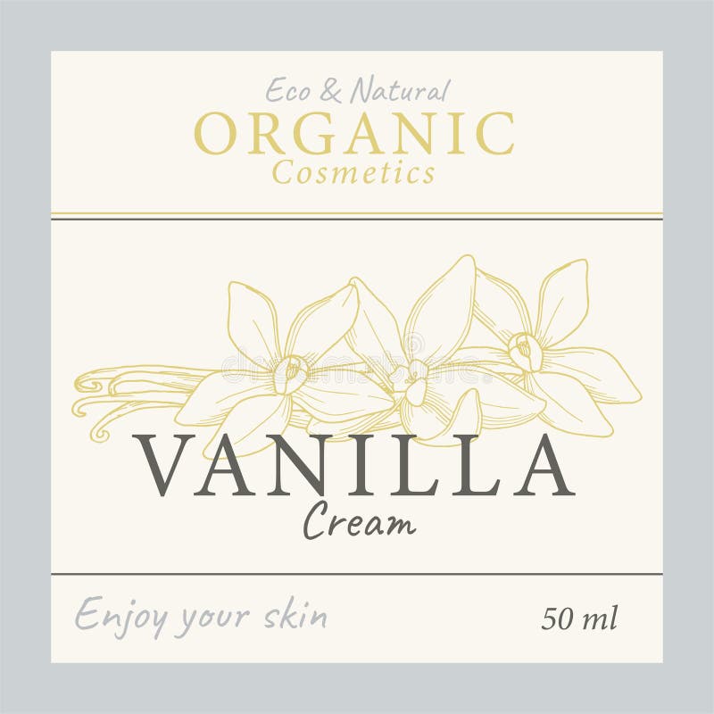 Vanilla-scented Cream Label Stock Vector - Illustration of face, paper ...