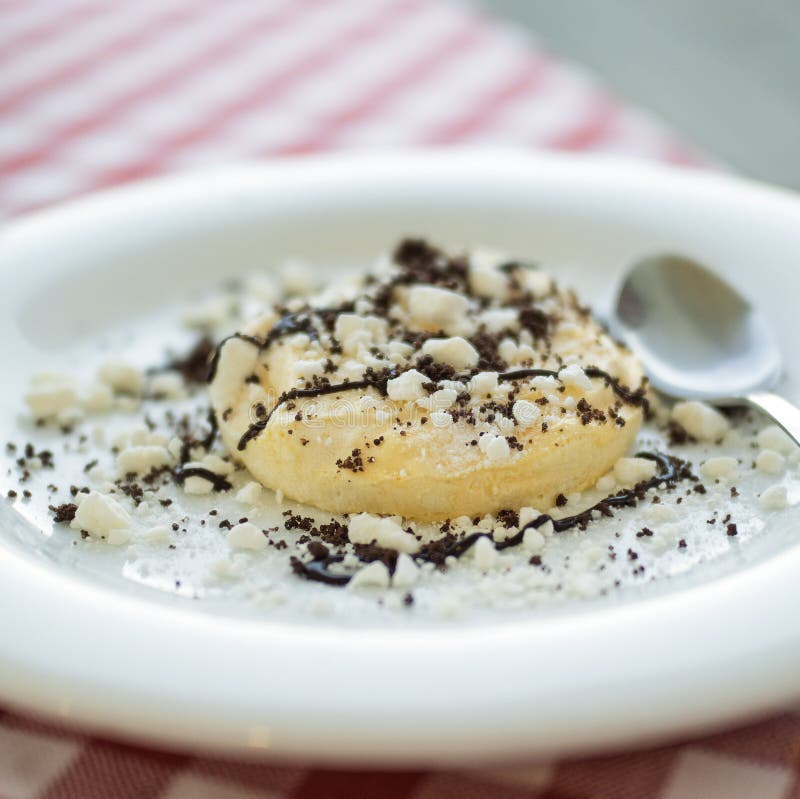 Vanilla Semifreddo with Chocolate Chips and Meringue Stock Image ...