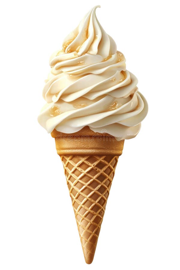 Vanilla Soft Serve Ice Cream Cone. Stock Photo - Illustration of treat ...