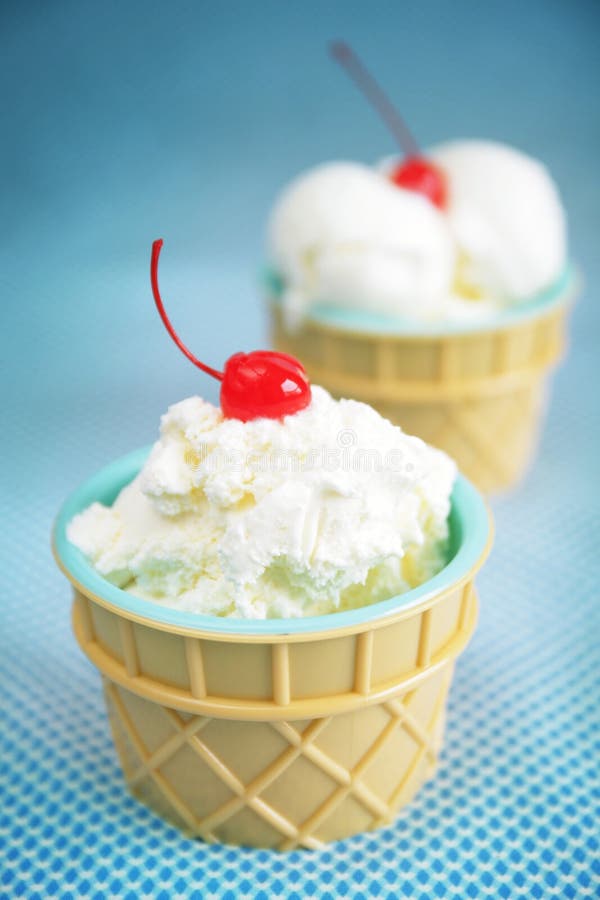 A Vanilla Sundae with Chocolate Sauce Isolated on a White Background ...