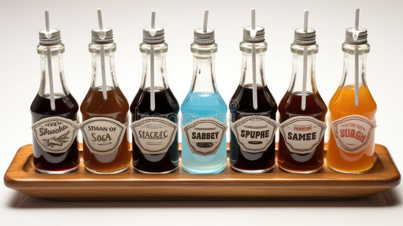 Vanilla syrup bottle stock illustration. Illustration of tray - 373431026