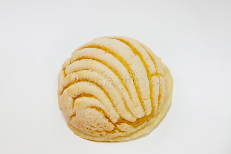 Vanilla White Concha a Mexican Sweet Bread on a White Background Stock ...