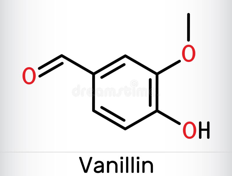 Vanillin Molecule. it is Flavor Compound Stock Vector - Illustration of ...