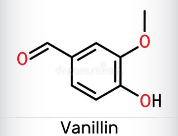 Vanillin Molecule. it is Flavor Compound Stock Vector - Illustration of ...
