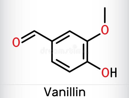 Vanillin Molecule. it is Flavor Compound Stock Vector - Illustration of ...