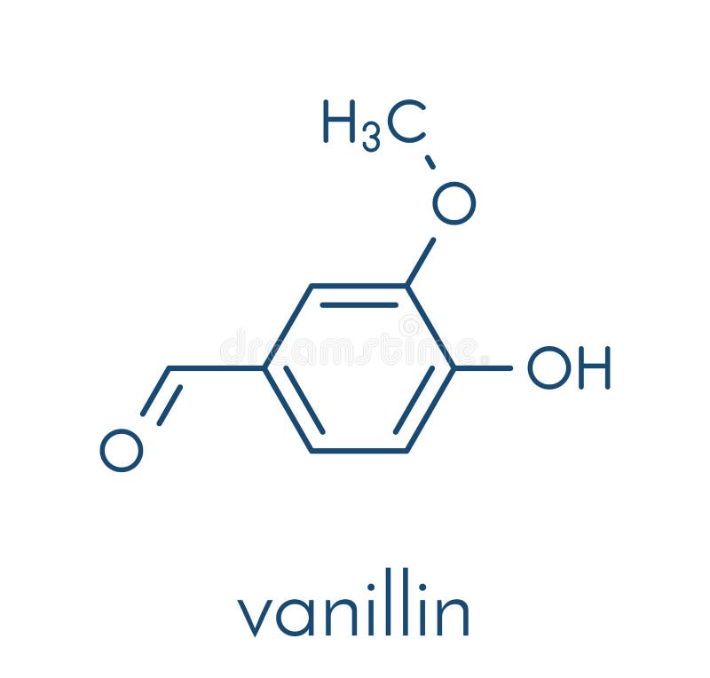 Vanillin Molecule Isolated on White Stock Illustration - Illustration ...