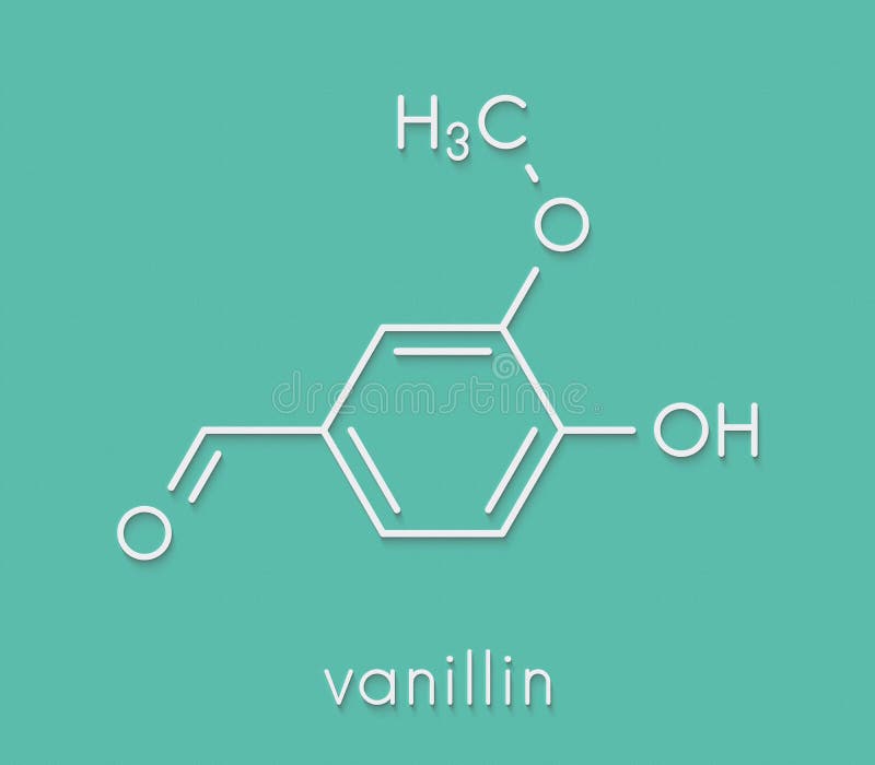 Vanillin Molecule Isolated on White Stock Illustration - Illustration ...