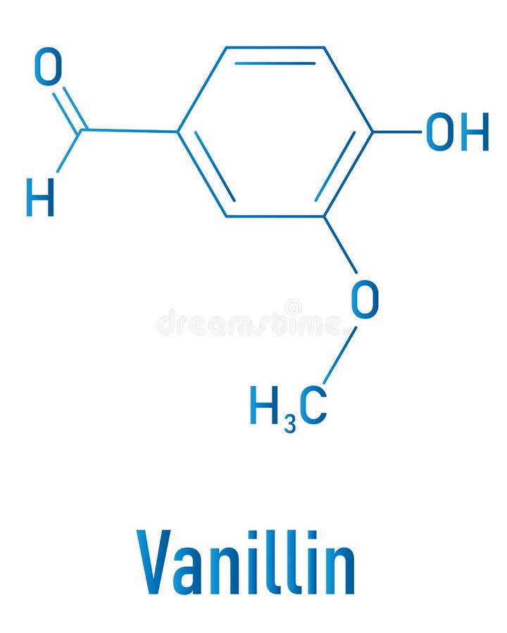 Vanillin Vanilla Extract Molecule. Skeletal Formula Stock Vector ...