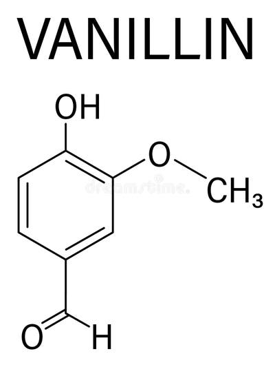 Vanillin Vanilla Extract Molecule. Skeletal Formula Stock Vector ...
