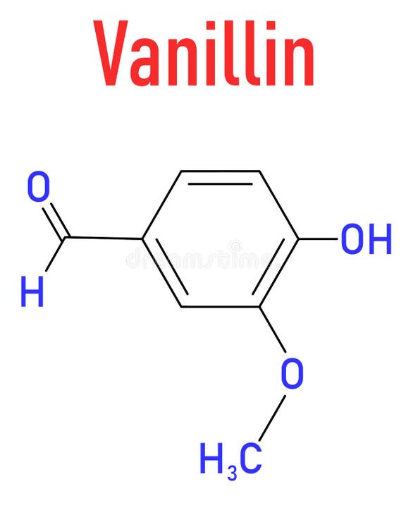 Vanillin Vanilla Extract Molecule. Skeletal Formula Stock Vector ...
