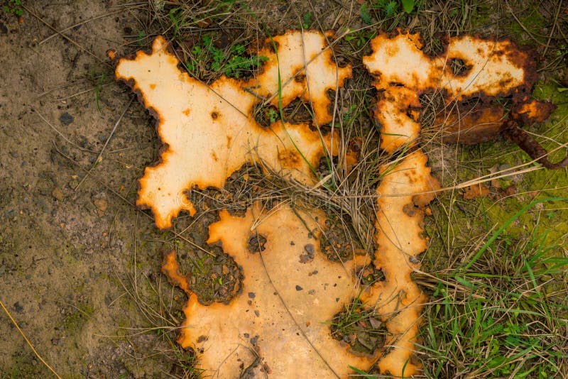 Vanishing Rusting Metal on the Ground Stock Photo - Image of rust ...