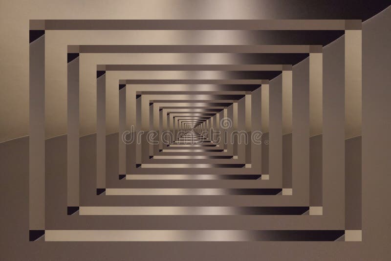 Vanishing Point Abstract Geometric Golden Background Illustration Stock ...